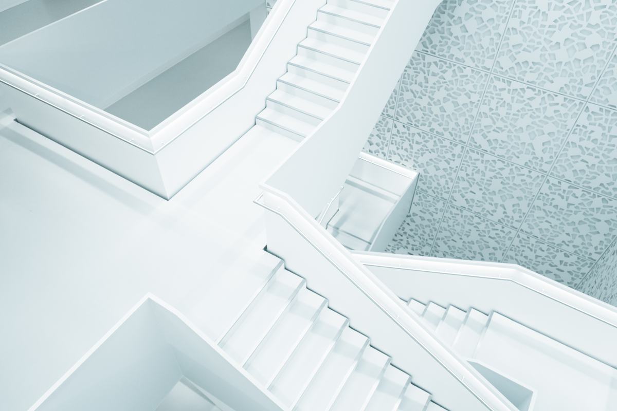 Free Photo: White Modern Huge Stairs