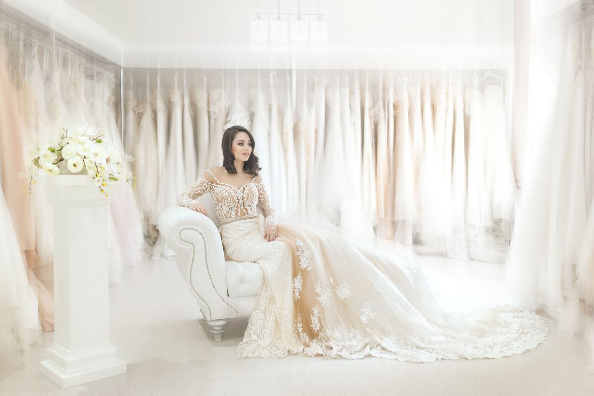 Free Photo: Portrait of Bride Sitting on a Couch