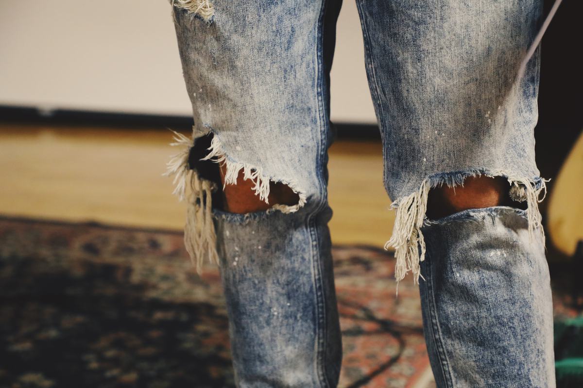 Free Photo: Person in Torn Jeans