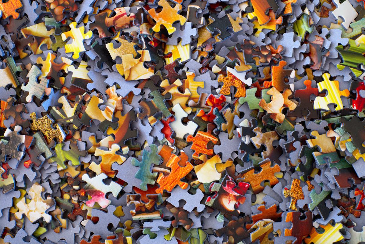 Free Photo: Randomly Scattered Colorful Puzzle Pieces Background
