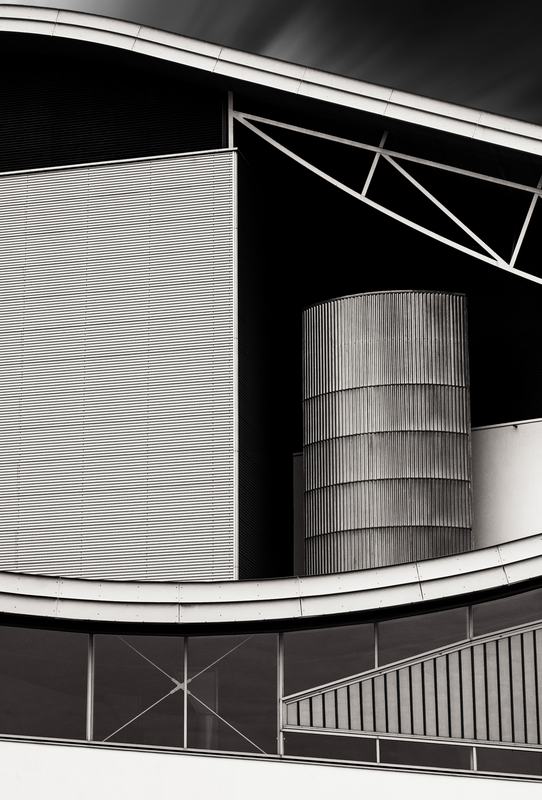 Free Photo: Closeup of Modern Industrial Building - Abstract Composition