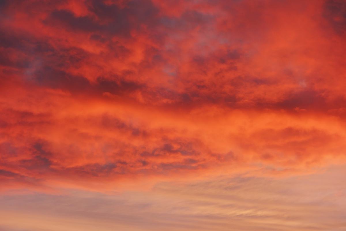 Free Photo: Red Sky with Clouds at Sunset