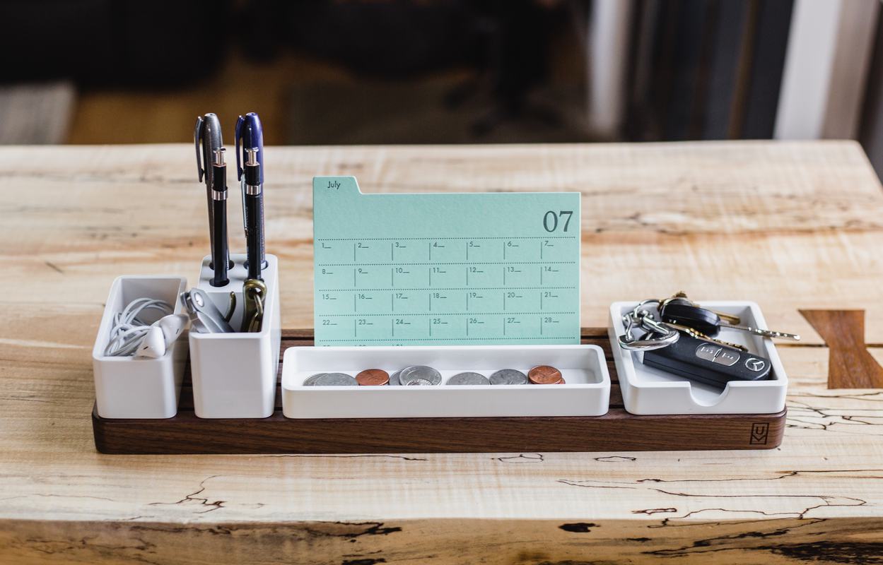 Free Photo: Wooden Table Stationery Set and Calendar