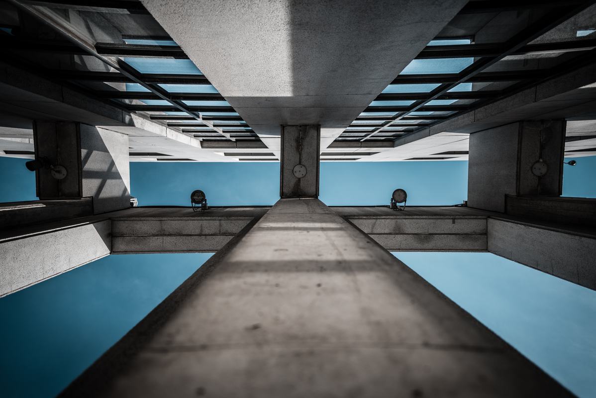 Free Photo: Bottom View of Modern Concrete Building
