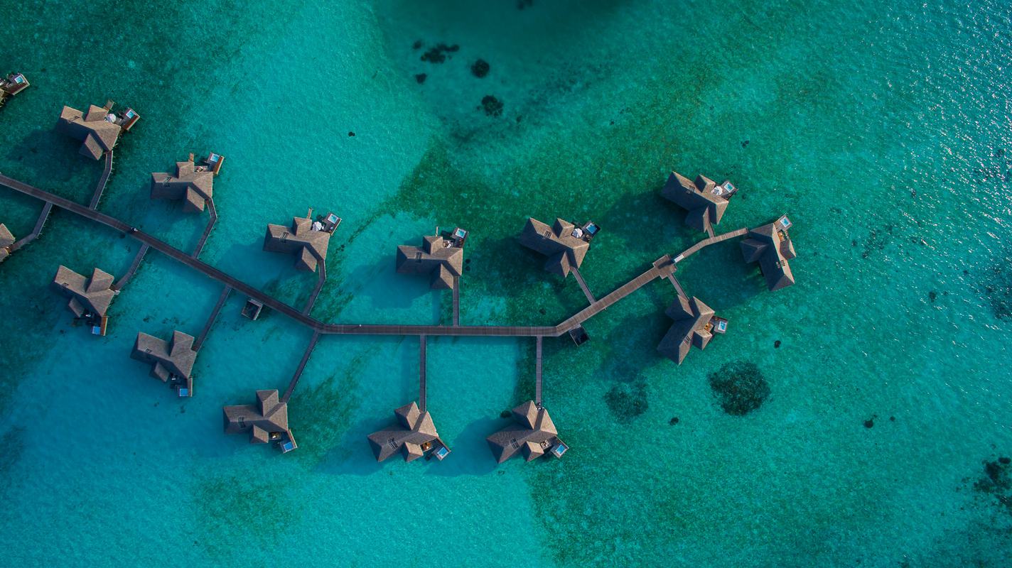 Free Photo: Awesome Maldives Resort Hotel Top View