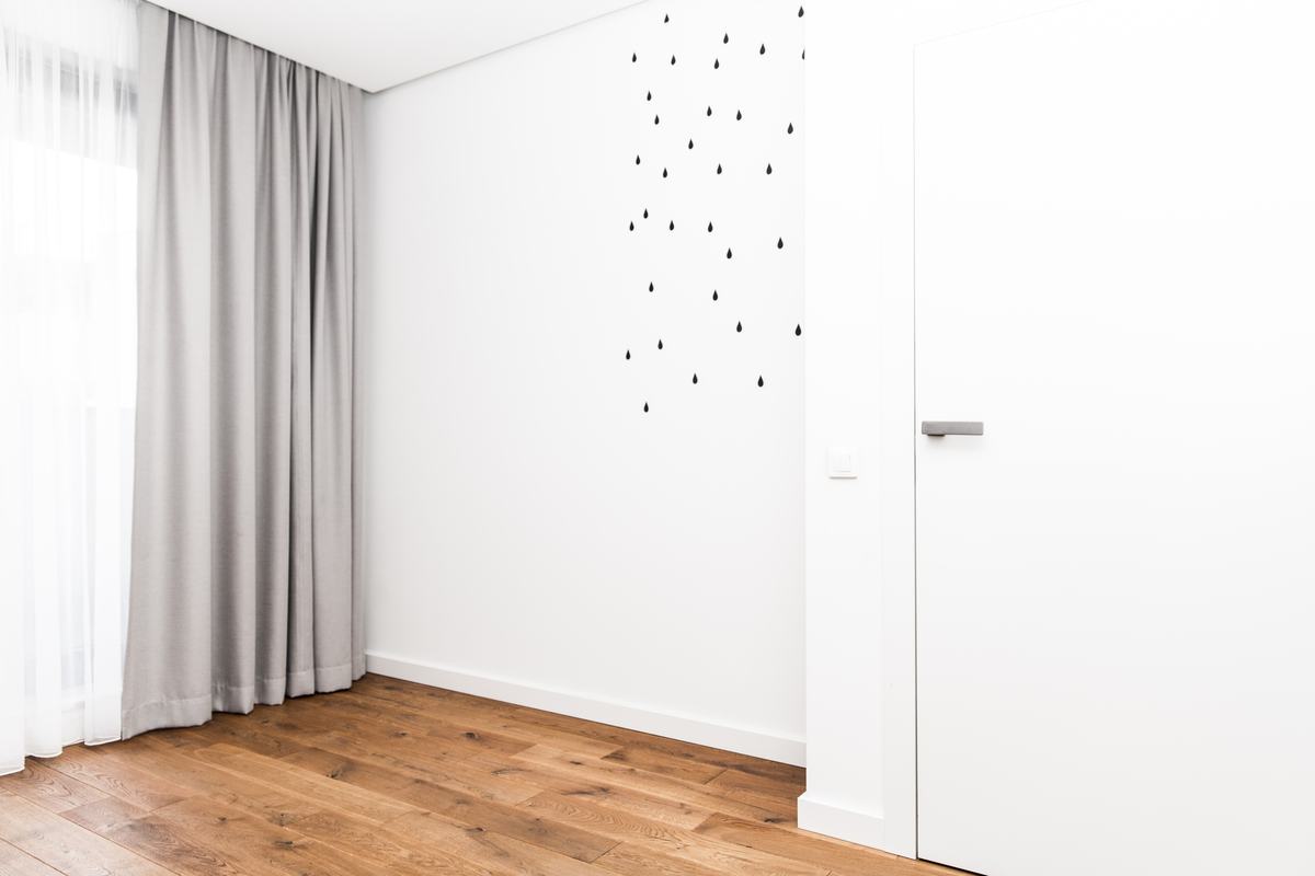 Free Photo: Room with Black Rain Drops on the White Wall
