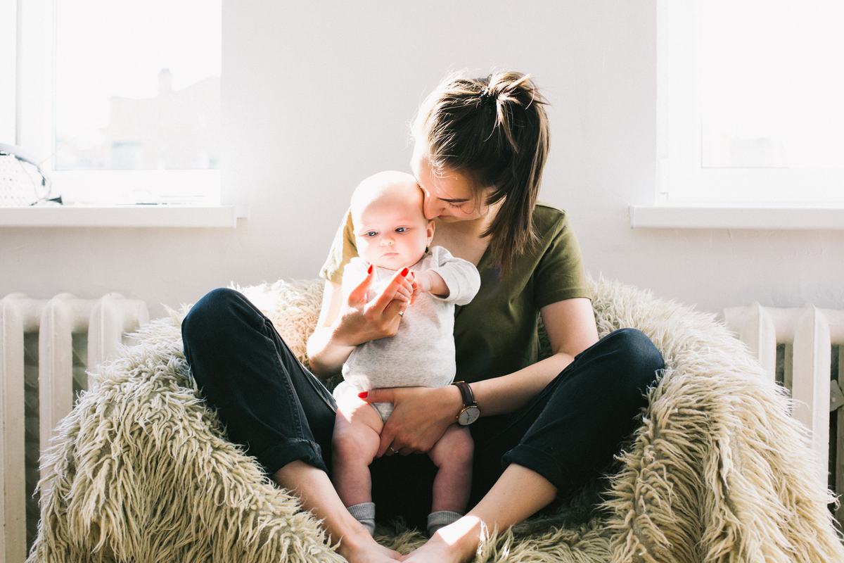 Free Photo: Mother Sitting with Little Baby